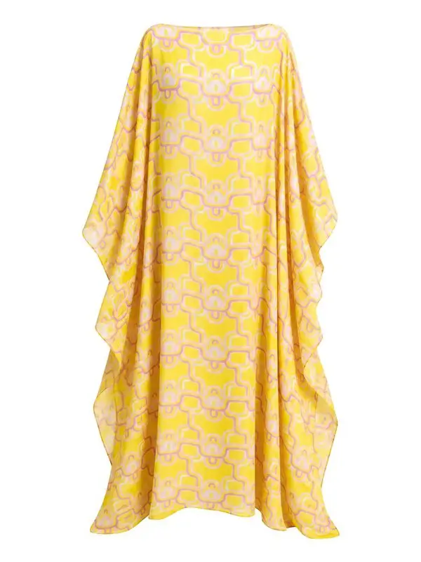 JULIA CLANCEY Lydy Limon Silk Georgette Kaftan - Yellow