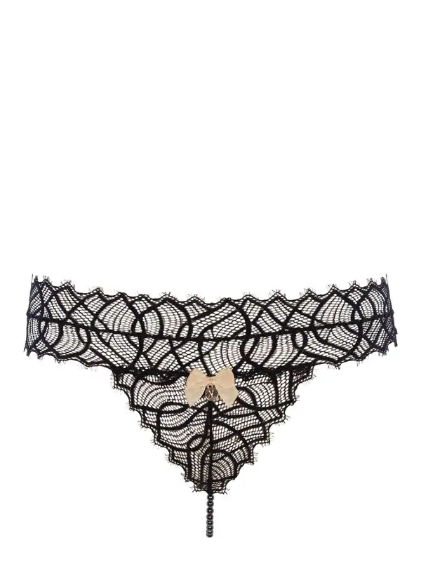 BRACLI Beverly G-string With Pearl Detail - Black