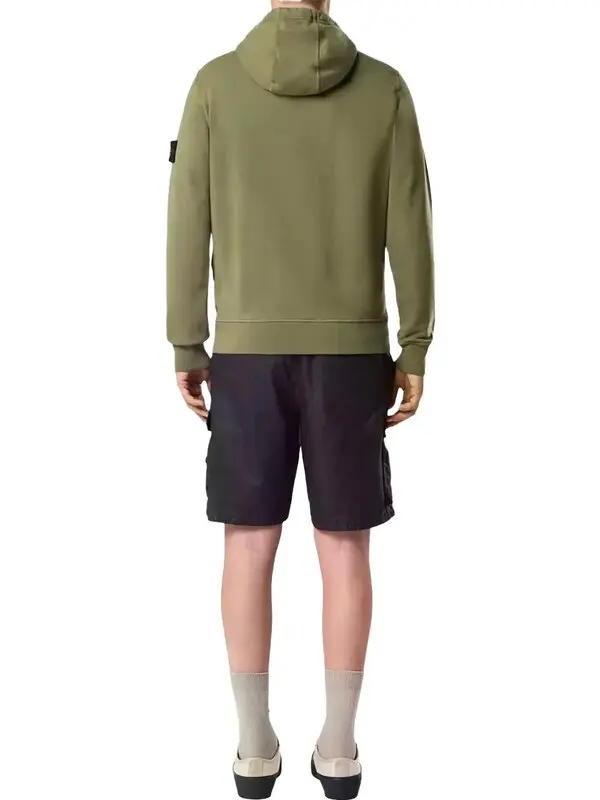 Stone Island 6100062 Organic Cotton Fleece Hooded Sweatshirt - Green