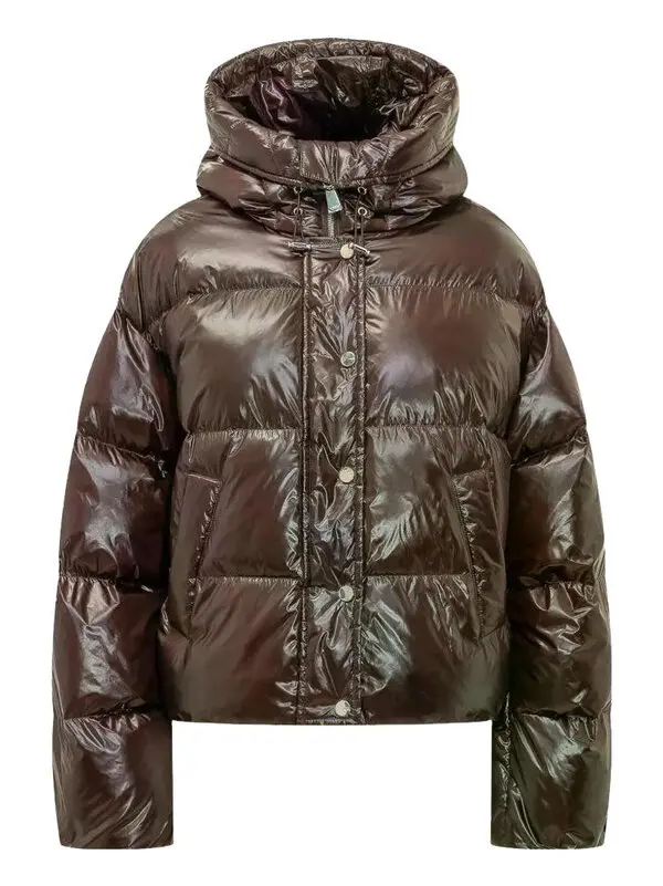 Pinko Padded Hooded Jacket With Drawstring Hood - Brown