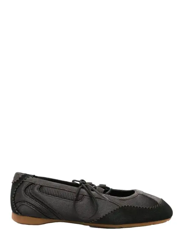 DIESEL® Lace-up Panelled Ballet Flats - Black