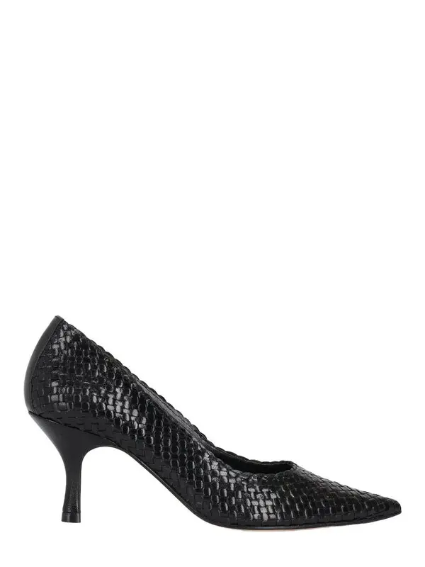 LA ROSE Moritz Woven Pointed Toe Pumps - Black