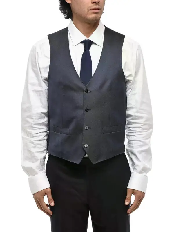 Corneliani Silk-twill Waistcoat - Blue
