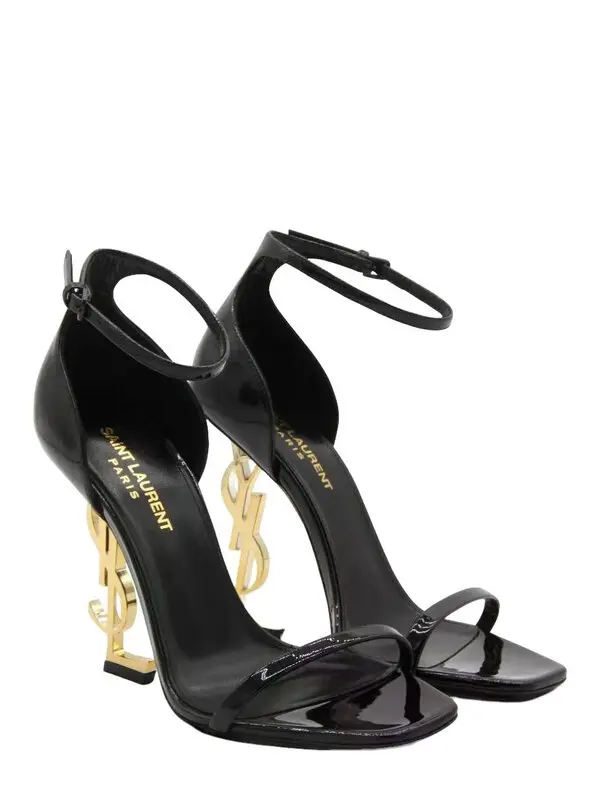 Saint Laurent Opyum Logo Heel Sandals - Black