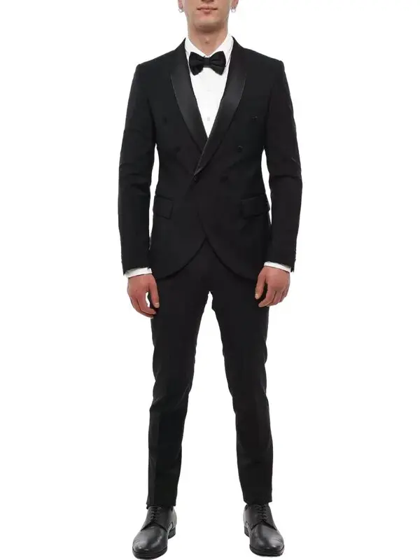 Corneliani Double-breasted Shawl-lapel Suit - Black