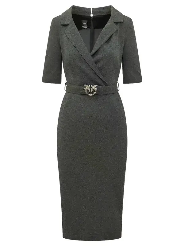 Pinko Love Birds Belted Dress - Grey