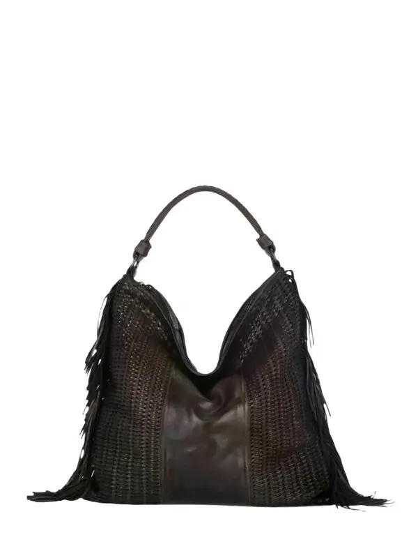 REPTILE'S HOUSE Vasia Braided Fringe Detail Tote Bag - Brown