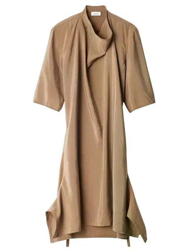 LEMAIRE Lemiare Soft Collar Dress In Dry Silk - Brown