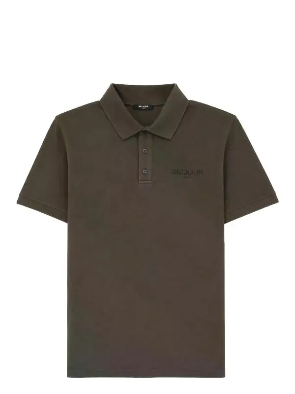 Balmain Logo-embroidered Short-sleeve Polo Shirt - Green