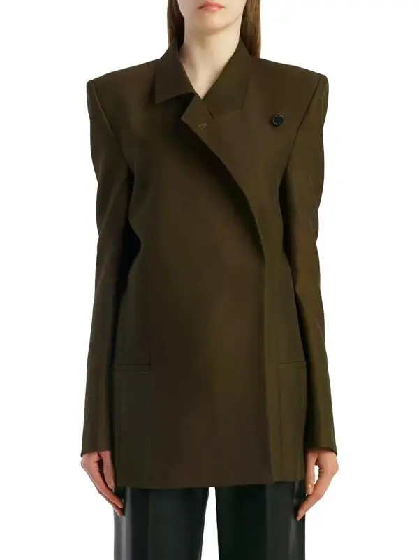 Khaite Armair Tailored Jacket With Sculptural Cady - Green