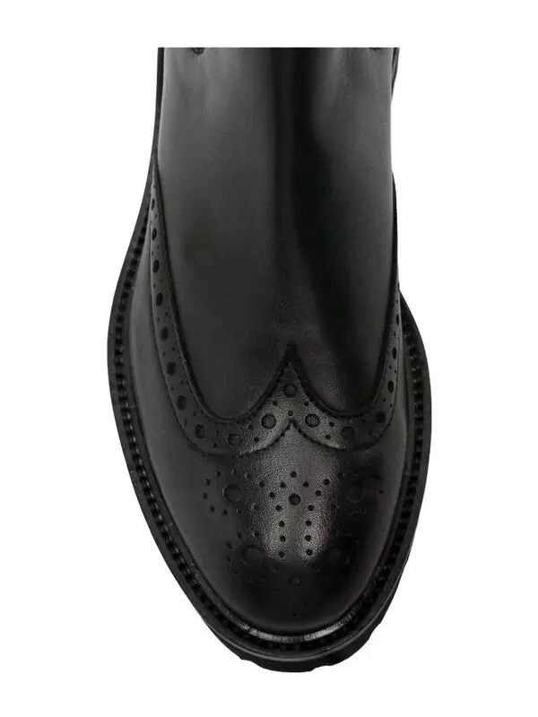 DOUCAL'S Brogue Detail Chelsea Boots - Black