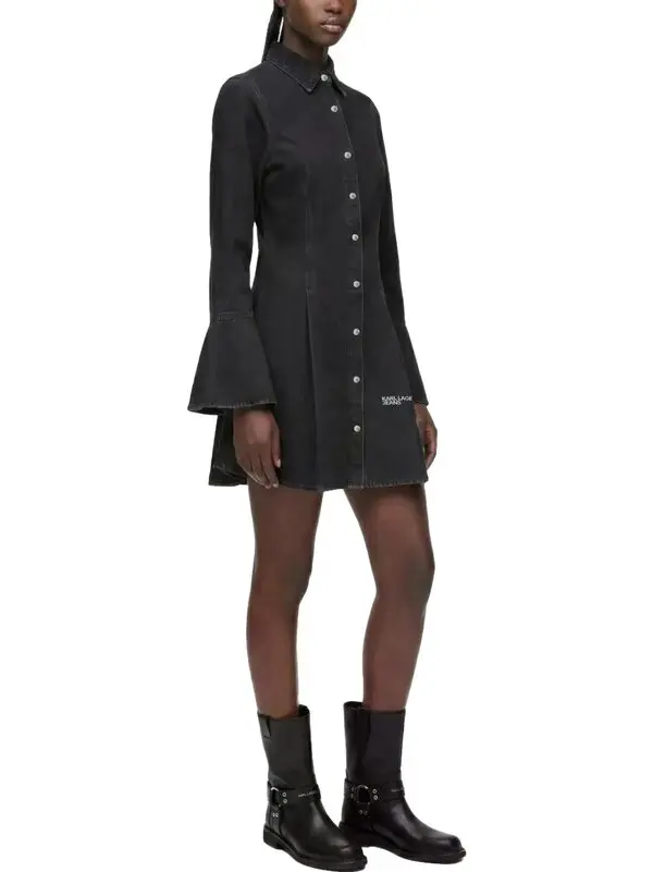 Karl Lagerfeld Denim Wide-sleeve Dress - Black
