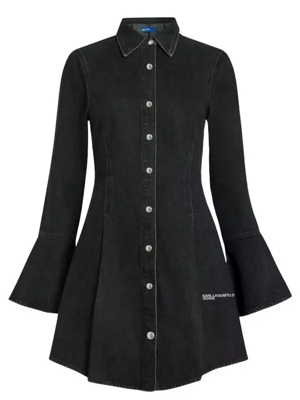 Karl Lagerfeld Denim Wide-sleeve Dress - Black