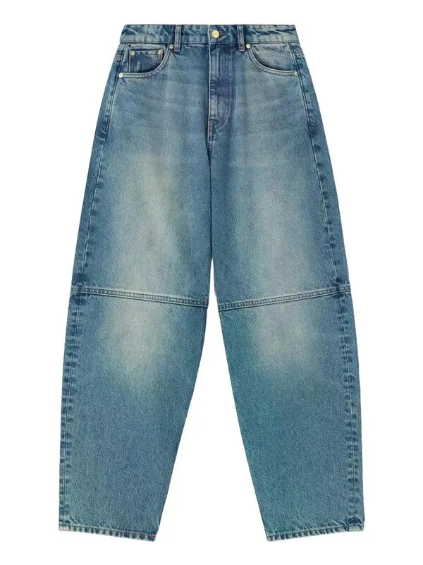 GANNI Stary Barrel-leg Panelled Jeans - Blue