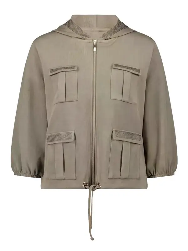 BETTY BARCLAY Sequin Embellished Drawstring Jacket - Neutrals