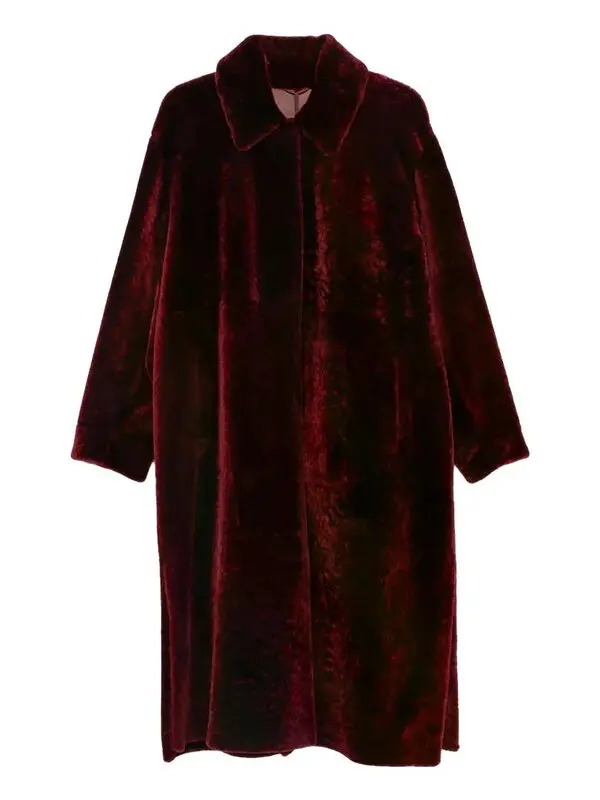 MANZONI 24 Spread Collar Long Sleeve Coat - Red