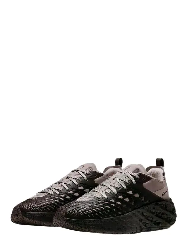 Nike Athletic Lace-up Sneakers With Cage Detail - Grey