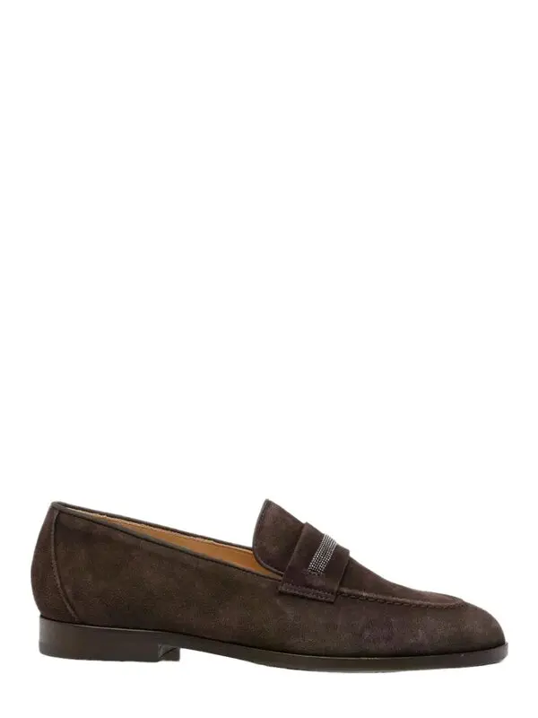 DOUCAL'S Eleanor Bead-embellished Loafers - Brown