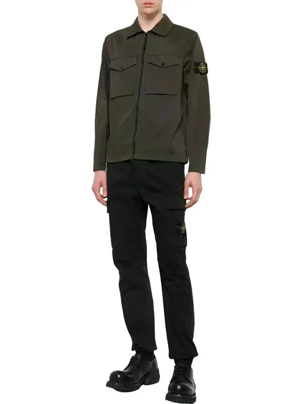 Stone Island Stretch Organic Cotton Satin Shirt - Green