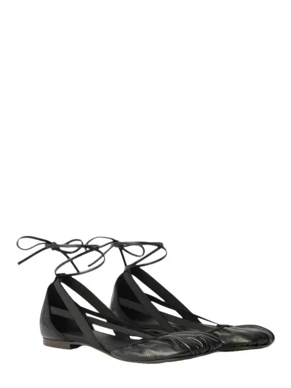 LEMAIRE Flat Ballerinas In Goat Leather - Black