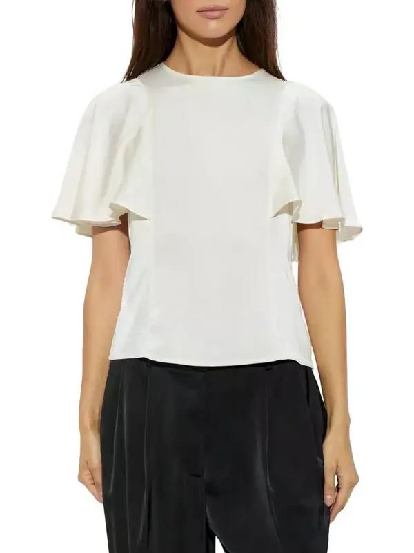 Michael Kors Cape Sleeve Satin Blouse - Neutrals