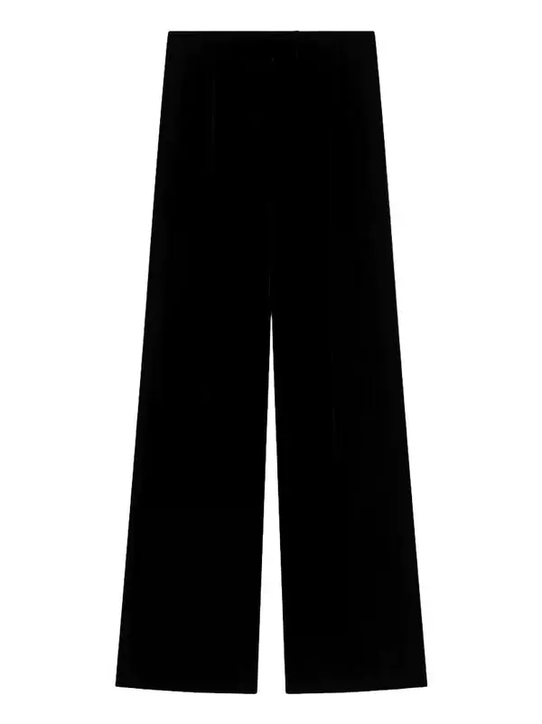 Valentino Garavani Textured Wide-leg Trousers - Black