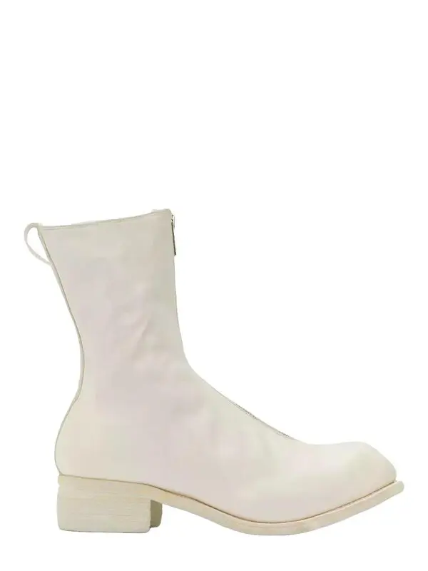 Guidi Zip-up Mid-calf Boots - White