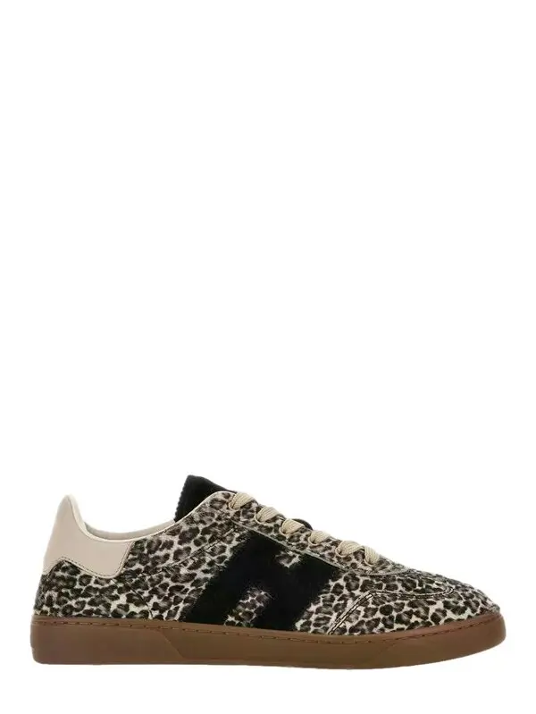 Hogan Leopard Print Lace-up Sneakers - Neutrals