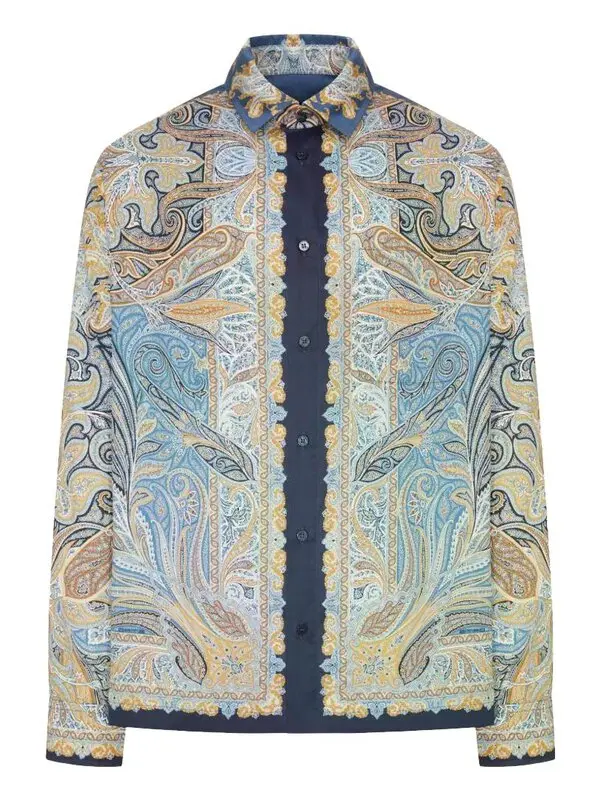 Etro Paisley-print Cotton Shirt - Blue