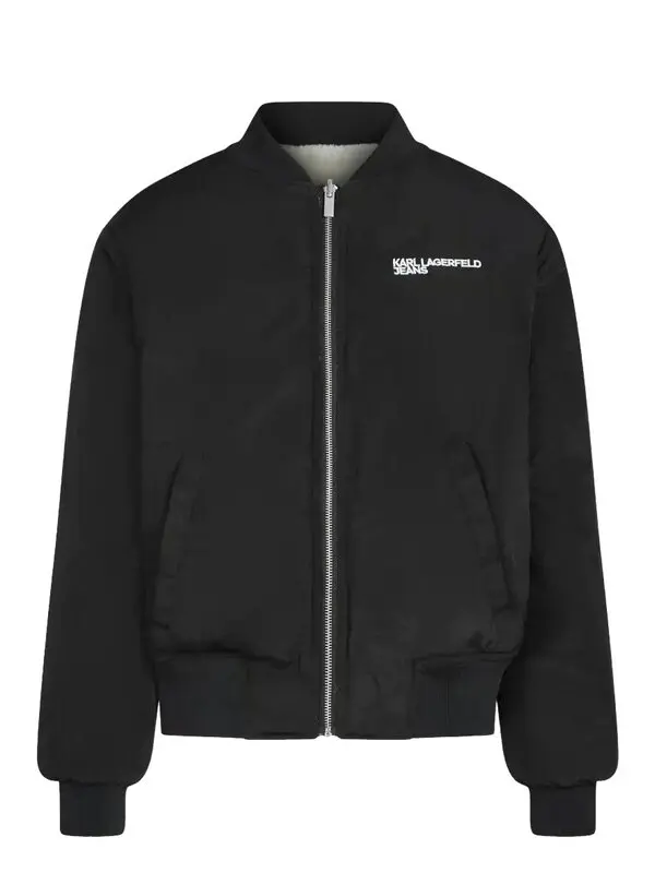 Karl Lagerfeld Reversible Bomber Jacket - Neutrals