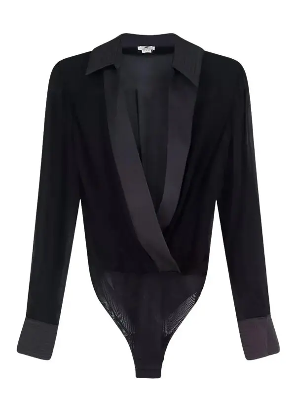 Elisabetta Franchi Wrap-style Long-sleeved Bodysuit - Black