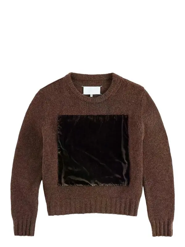 MAISON MARGIELA Velvet Patchwork Sweater - Brown