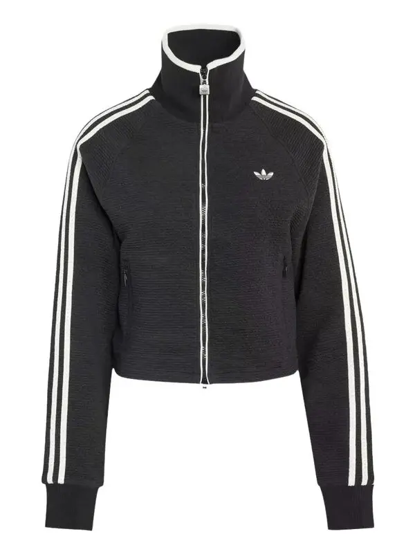 Adidas Firebird Tracktop With High Neck And Zipper Closure - Black