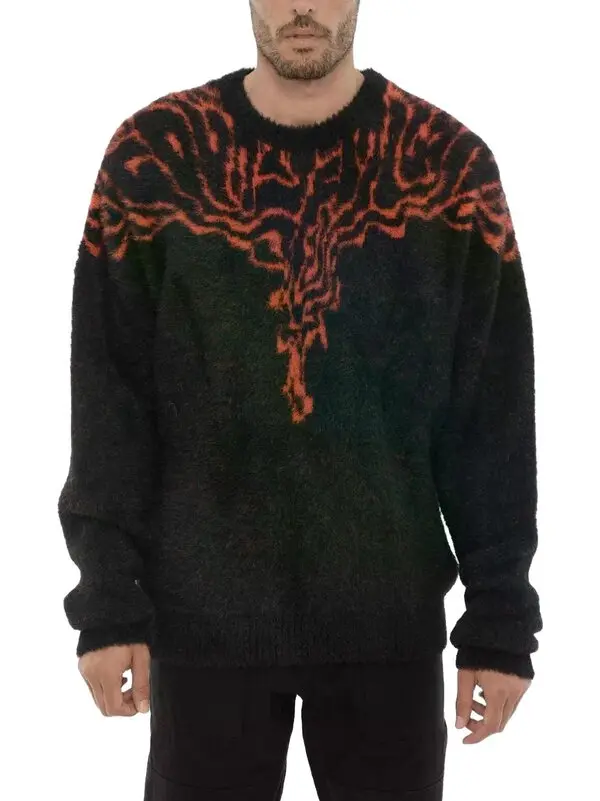 COUNTY OF MILAN Embroidered Crew-neck Sweater - Black
