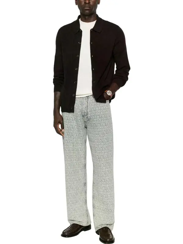 Eric Bompard Jersey-knit Shirt-collar Cardigan - Brown