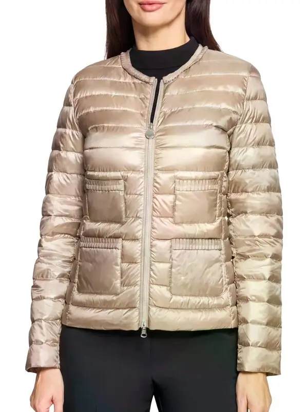 BETTY BARCLAY Quilted Ruffled Jacket - Neutrals