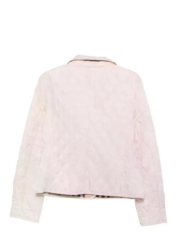 Burberry Diamond-quilted Peter Pan Collar Jacket - Pink