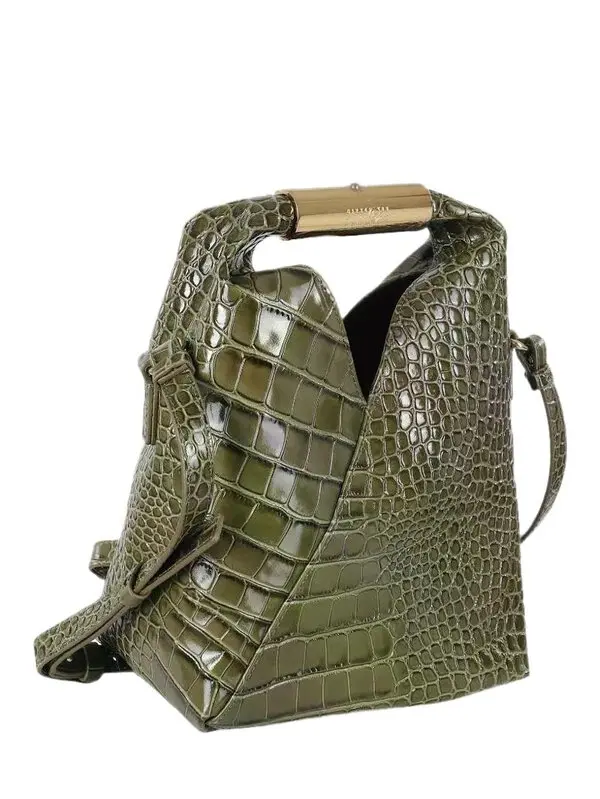 MAISON MARGIELA Japanese Crocodile-effect Leather Bucket Bag - Green