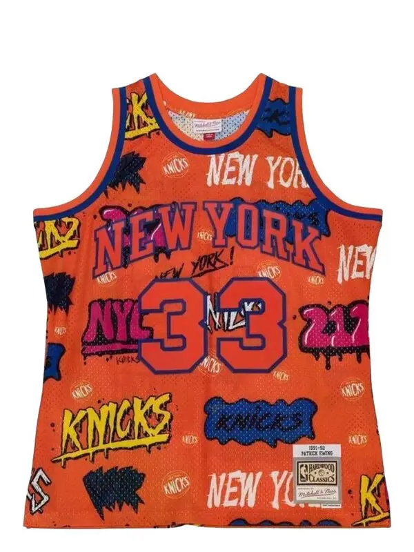 Mitchell & Ness New York Knicks 1991 Slap Sticker Swingman Tank Top - Orange