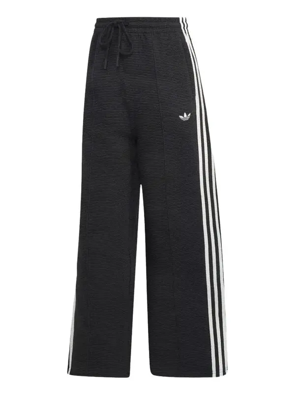 Adidas Firebird Cropped Track Pants With Jacquard Fabric - Black