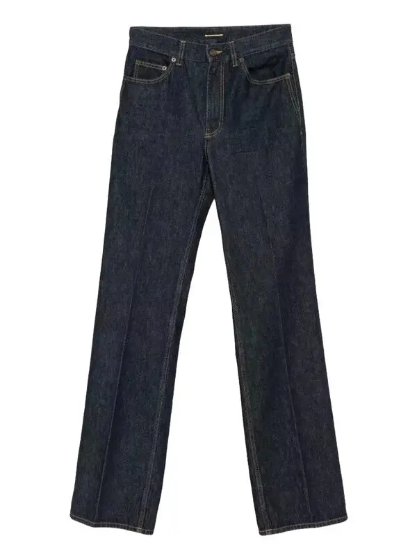 Saint Laurent Belt-loop Buttoned Jeans - Blue