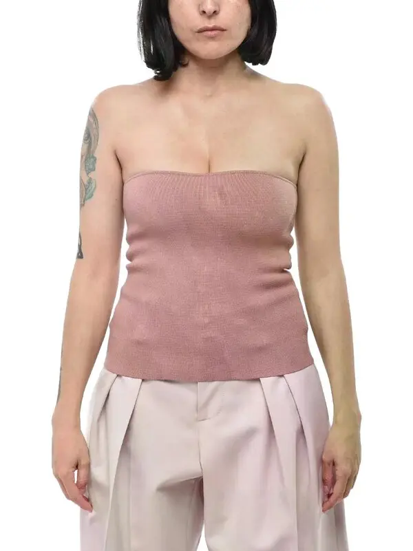 SUPER BLOND Knitted Bandeau Top - Pink