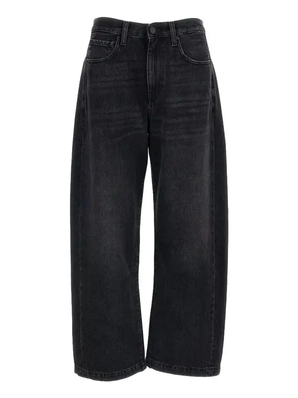 Ag Faded Effect Wide-leg Jeans - Black