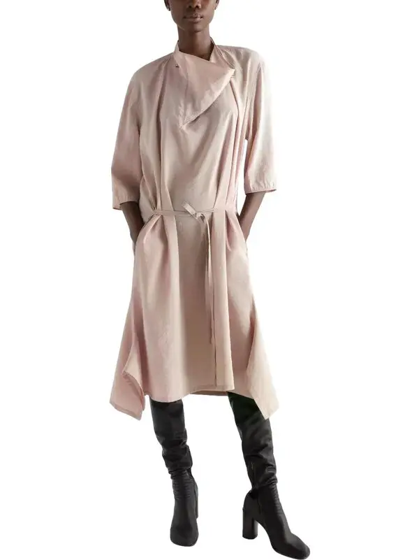 LEMAIRE Soft-collar Dress In Dry Silk - Pink