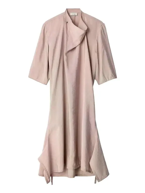 LEMAIRE Soft-collar Dress In Dry Silk - Pink