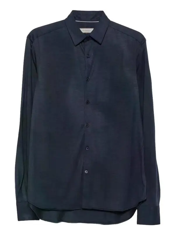 Canali Button-down Long-sleeve Shirt - Blue