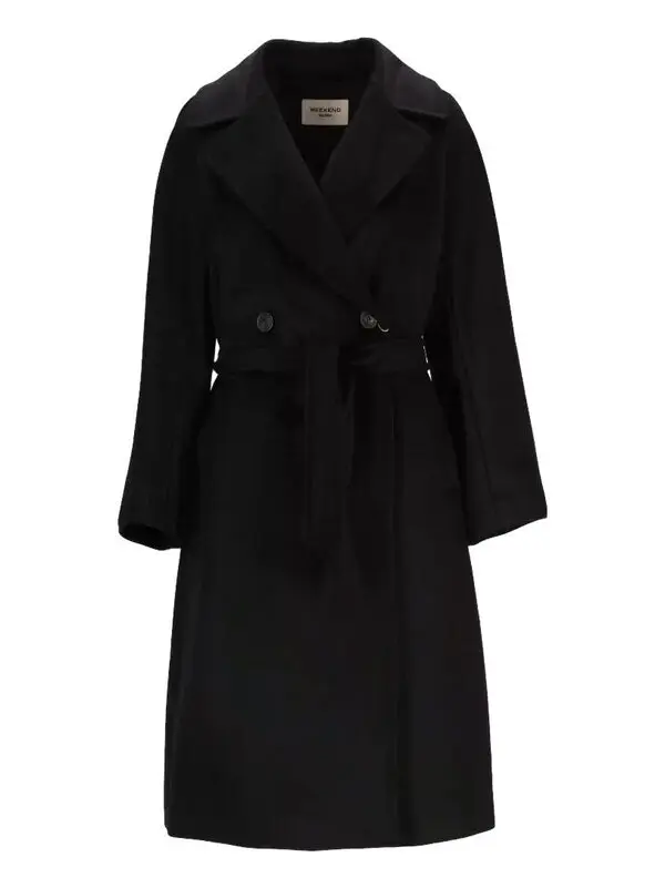 Max Mara Double-breasted Belted Wool Coat - Black