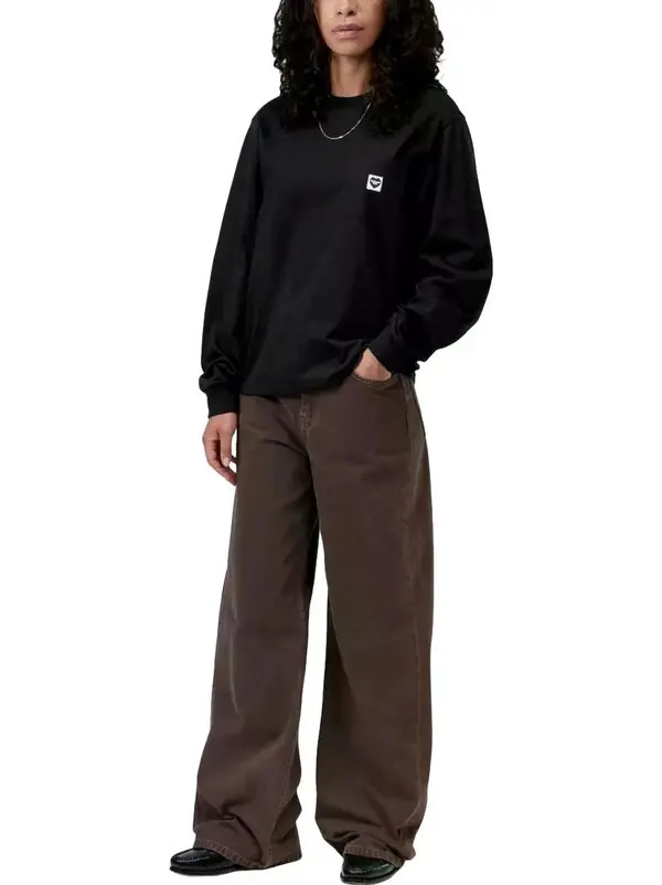 Carhartt Work In Progress Long Sleeve Pocket Small Heart T-shirt - Black