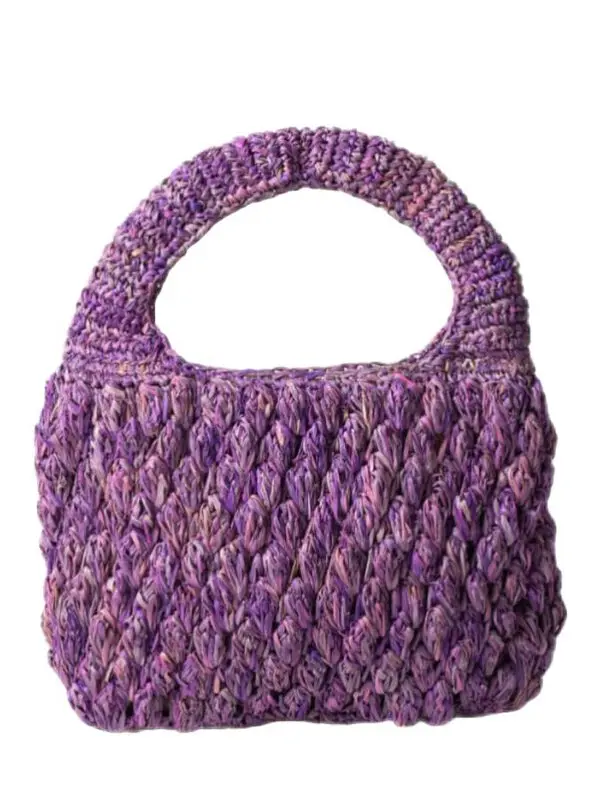 YUMI WEAVES Limited Mini Raffia Evening Bag - Purple