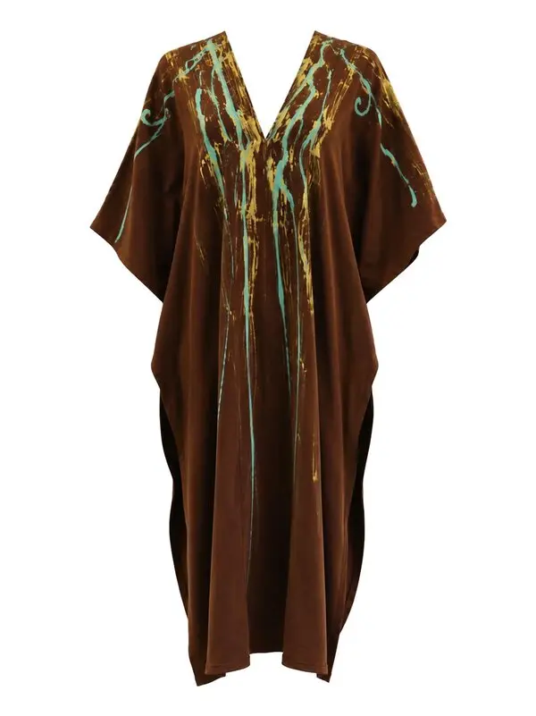 SANIYA KHAN Painted Caftan - Brown